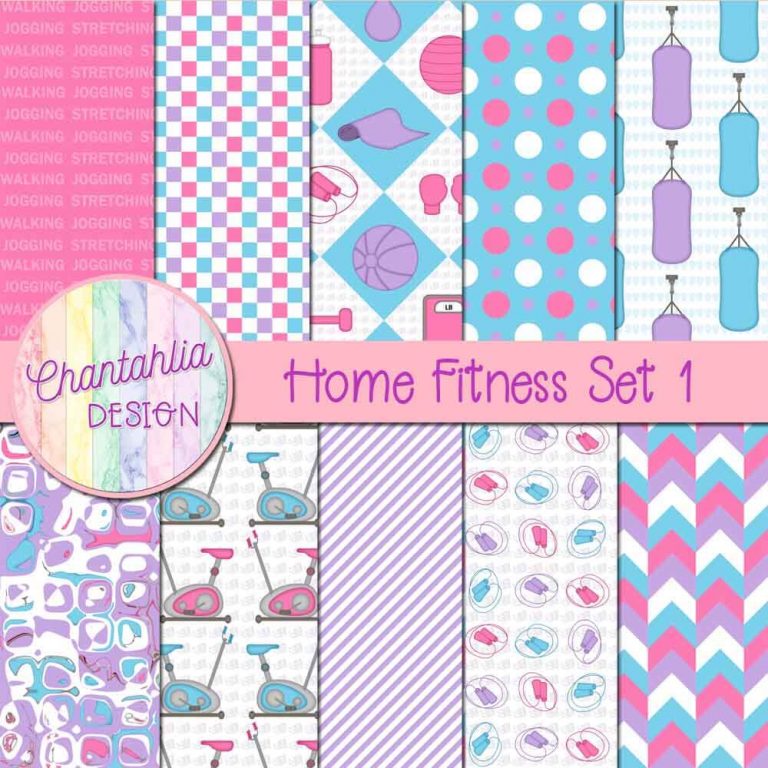 Free Home Fitness Digital Papers for Digital Scrapbooking