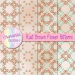 Free Digital Papers featuring Rust Brown Flower Patterns Designs