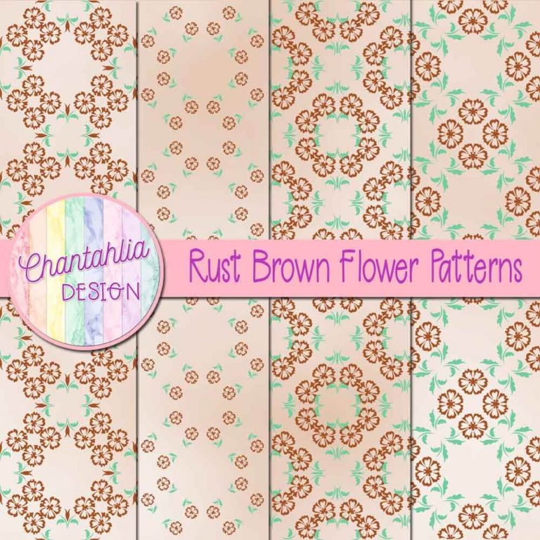 Free Digital Papers featuring Rust Brown Flower Patterns Designs