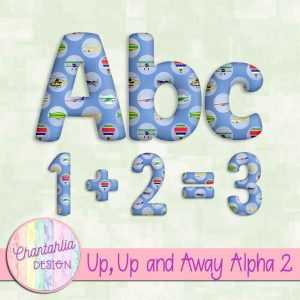 Free Up, Up and Away Alpha for Digital Scrapbooking and other crafts