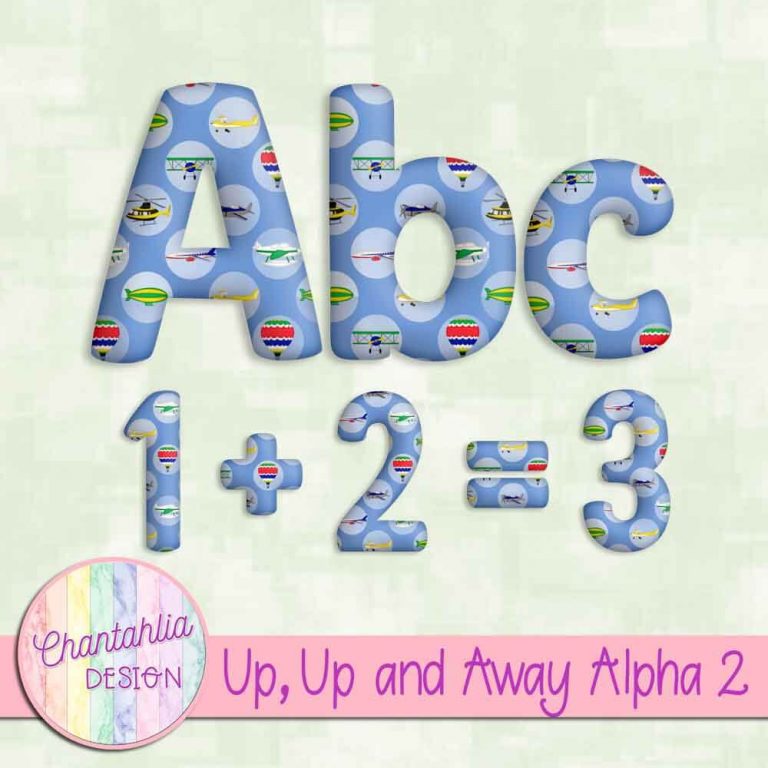 Free Up, Up and Away Alpha for Digital Scrapbooking and other crafts