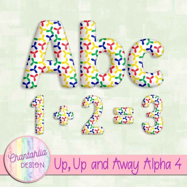 Free Up, Up and Away Alpha for Digital Scrapbooking and other crafts