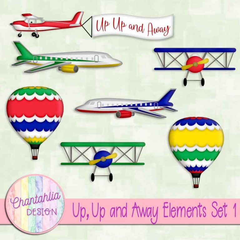Free Up, Up and Away Design Elements for Scrapbooking and other crafts