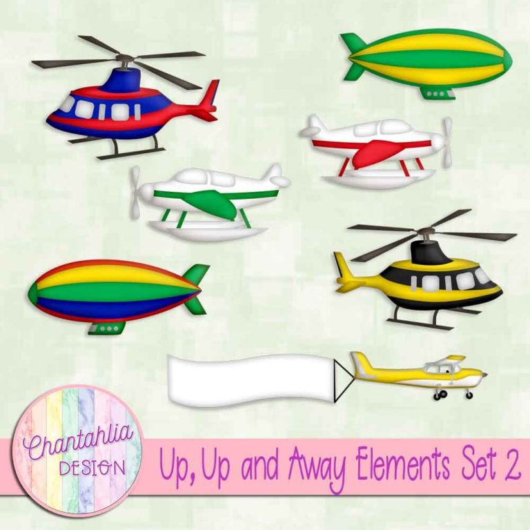Free Up, Up and Away Design Elements for Scrapbooking and other crafts