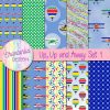 Free Up, Up and Away Digital Papers for Digital Scrapbooking