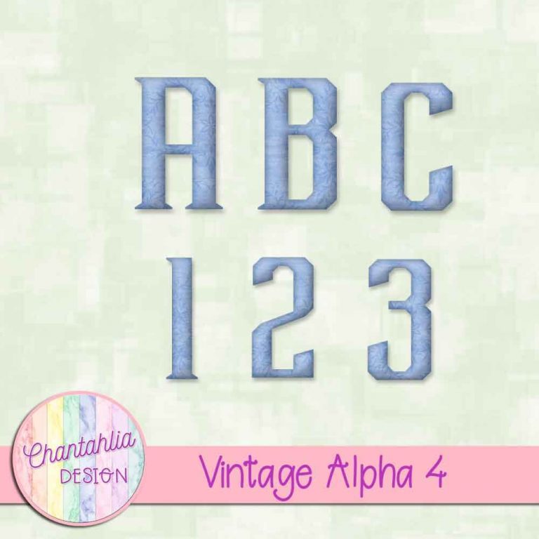Free Vintage Alpha for Digital Scrapbooking