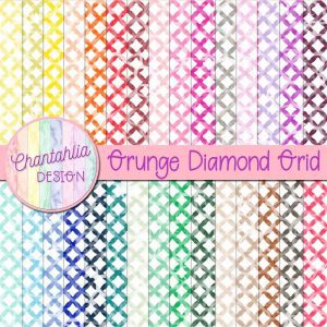 Free Digital Papers Featuring a Grunge Diamond Grid Design