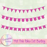 Free Hot Pink Polka Dot Bunting Design Elements