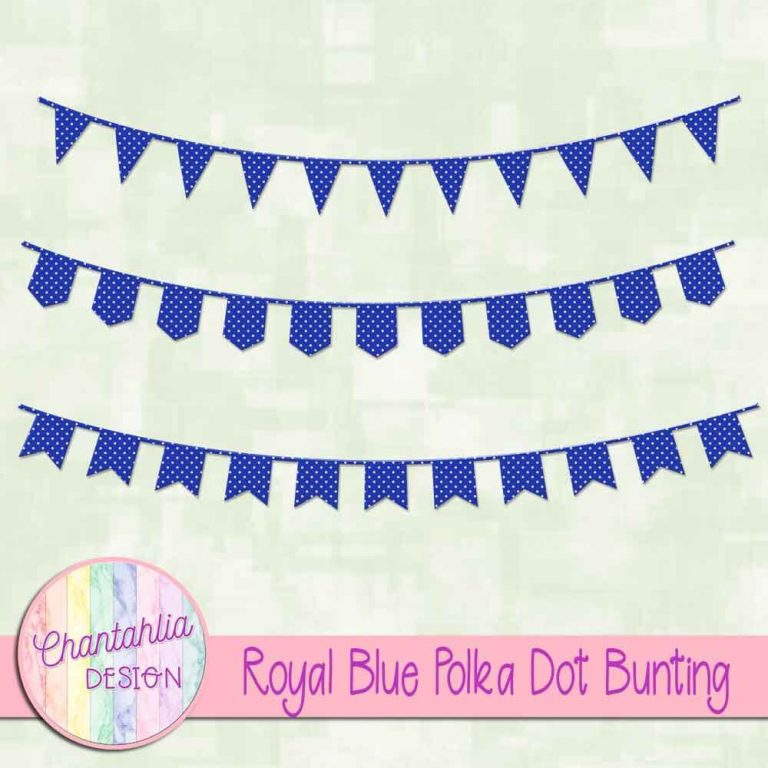 Free Royal Blue Polka Dot Bunting Design Elements