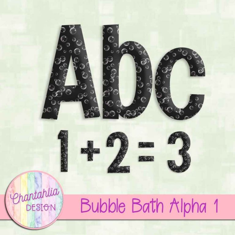 Free Bubble Bath Alpha for Digital Scrapbooking