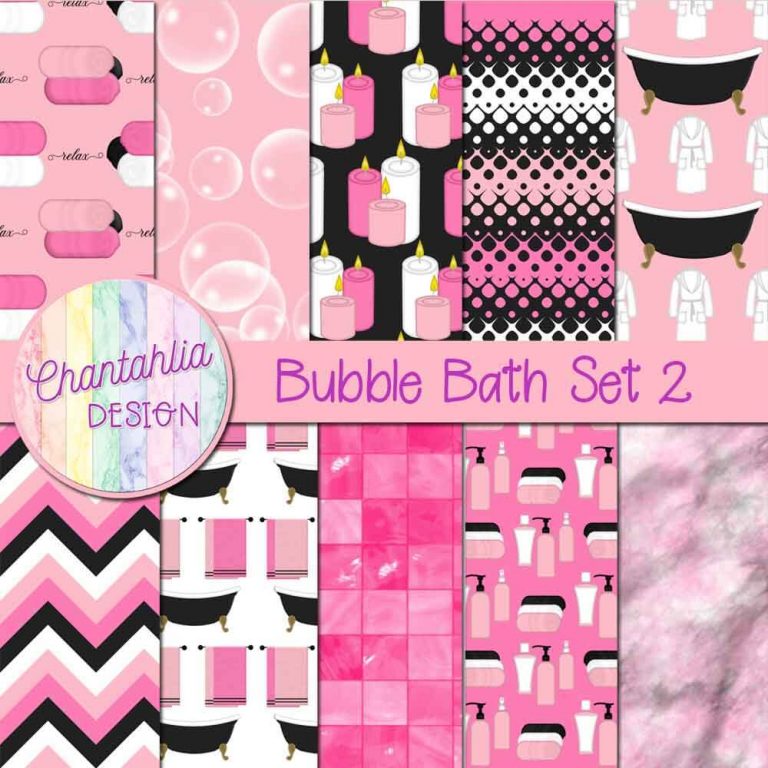 Free Bubble Bath Digital Papers for Digital Scrapbooking