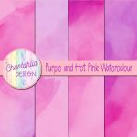 Free Purple and Hot Pink Digital Papers with Watercolour Designs