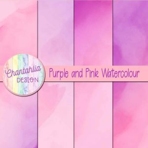 Free Purple and Pink Digital Papers with Watercolour Designs