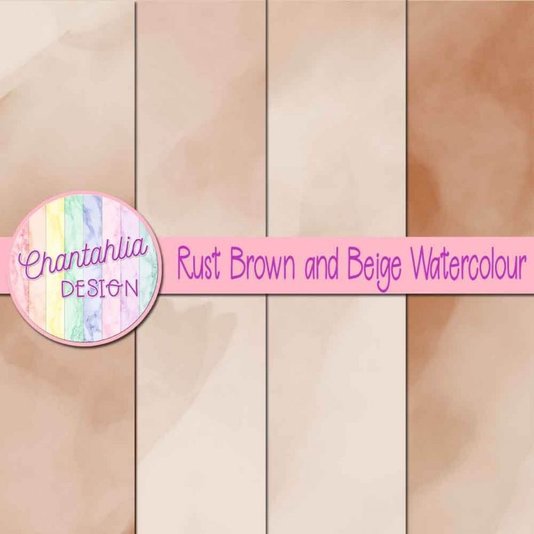 Free Rust Brown and Beige Digital Papers with Watercolour Designs