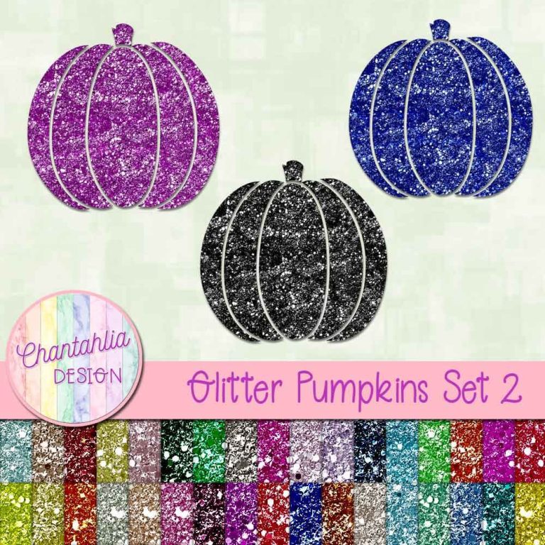 Free Pumpkins Design Elements in a Glitter Style