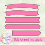 Free Gold Rimmed Pink Labels Design Elements