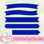 Free Gold Rimmed Royal Blue Labels Design Elements