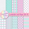 Free Lavender and Aqua Digital Papers with Patterned Designs