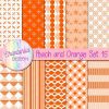 Free Peach and Orange Digital Papers with Patterned Designs