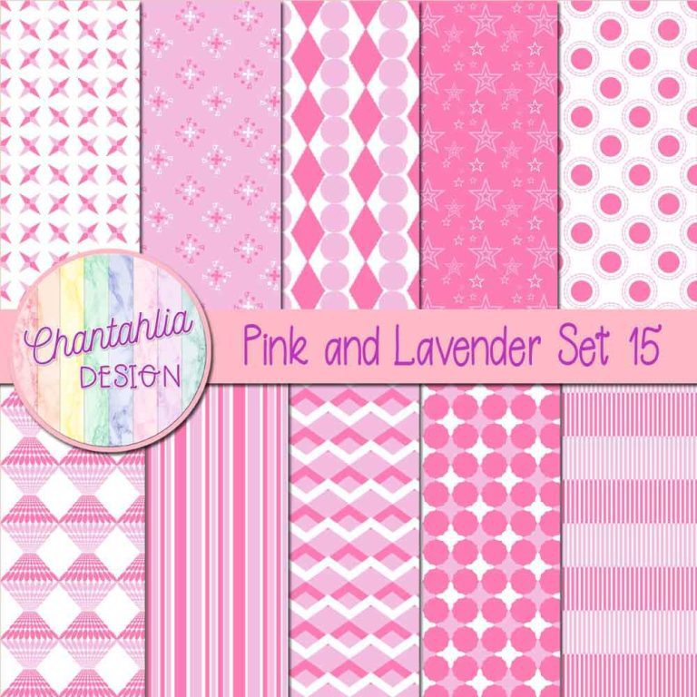 Free Pink and Lavender Digital Papers with Patterned Designs