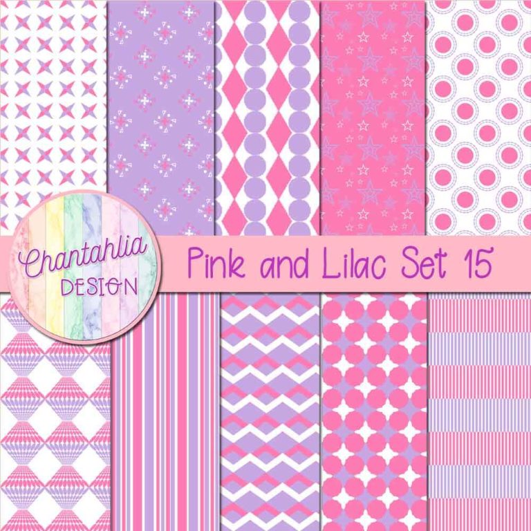Free Pink and Lilac Digital Papers with Patterned Designs