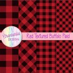 Free Digital Papers featuring Red Textured Buffalo Plaid designs