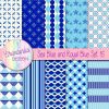 Free Sea Blue and Royal Blue Digital Papers with Patterned Designs