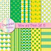 Free Yellow and Green Digital Papers with Patterned Designs