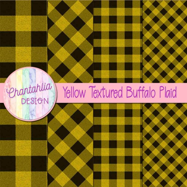 Free Digital Papers featuring Yellow Textured Buffalo Plaid designs