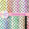 Free Digital Papers Featuring a Christmas Holly Design