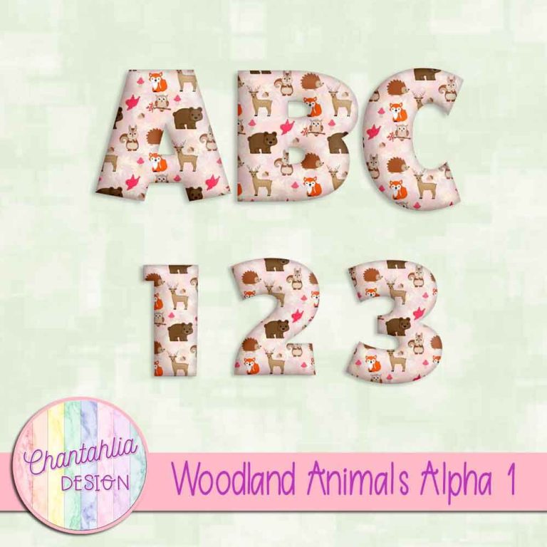 Free Woodland Animals Alpha for Digital Scrapbooking