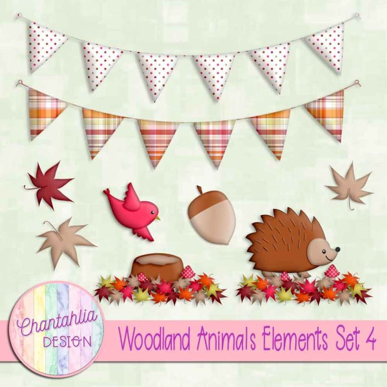 Free Woodland Animals Design Elements for Scrapbooking