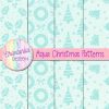 Free Digital Papers featuring Aqua Christmas Patterns