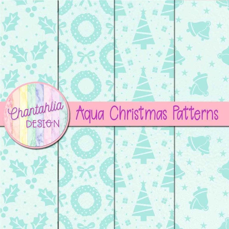 Free Digital Papers featuring Aqua Christmas Patterns