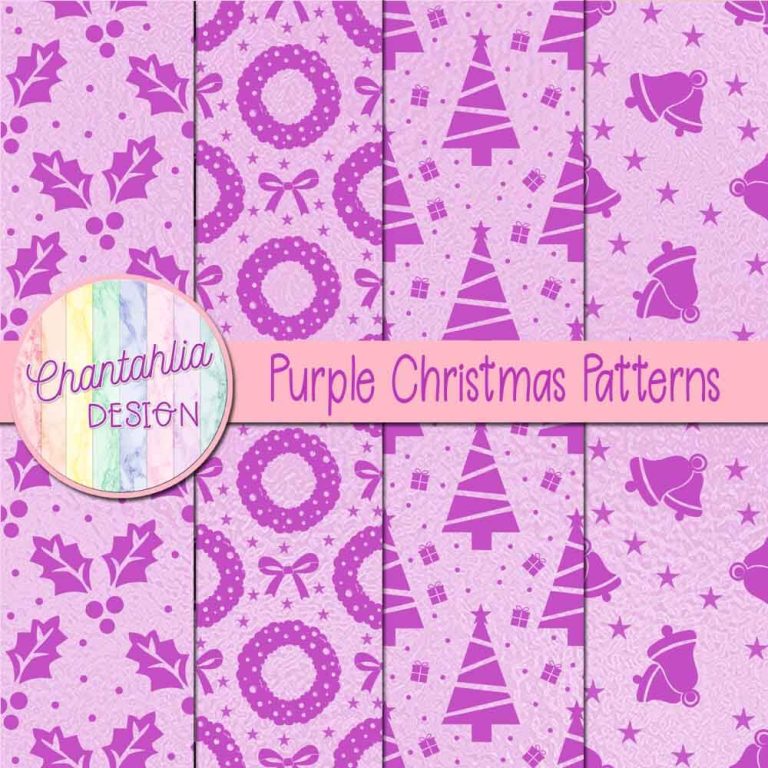 Free Digital Papers featuring Purple Christmas Patterns