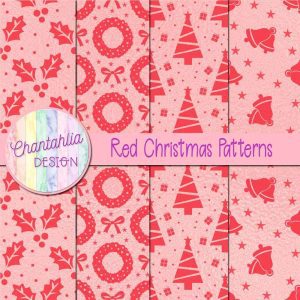 Free Digital Papers featuring Red Christmas Patterns
