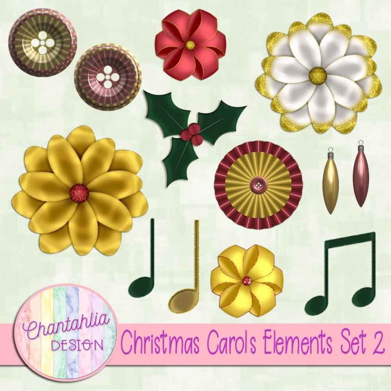 Free Christmas Carols Design Elements for Scrapbooking