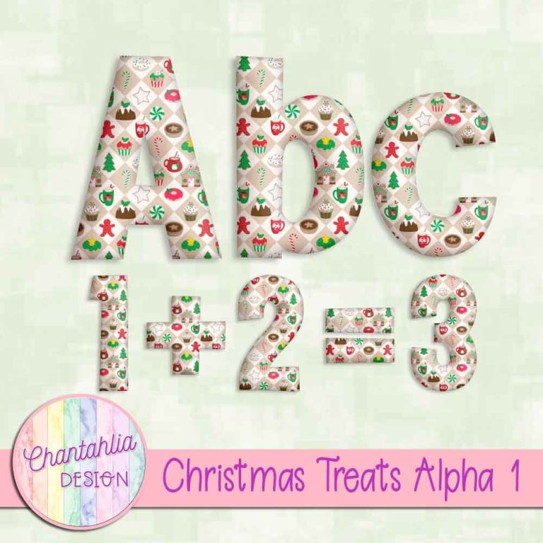 Free Christmas Treats Alpha for Digital Scrapbooking