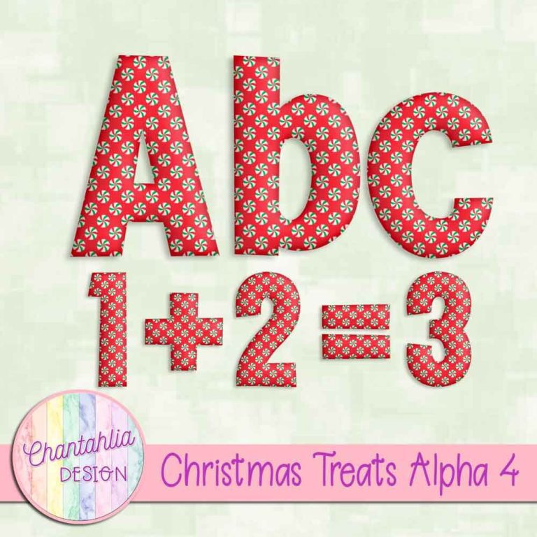 Free Christmas Treats Alpha for Digital Scrapbooking