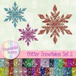Snowflakes Design Elements in a Glitter Style