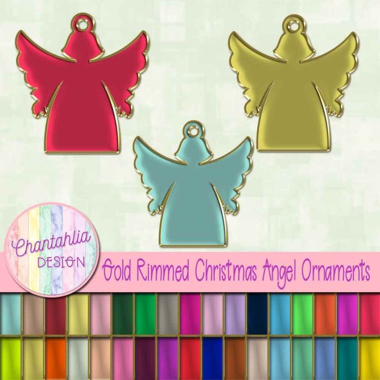 Gold Rimmed Christmas Angel Ornaments
