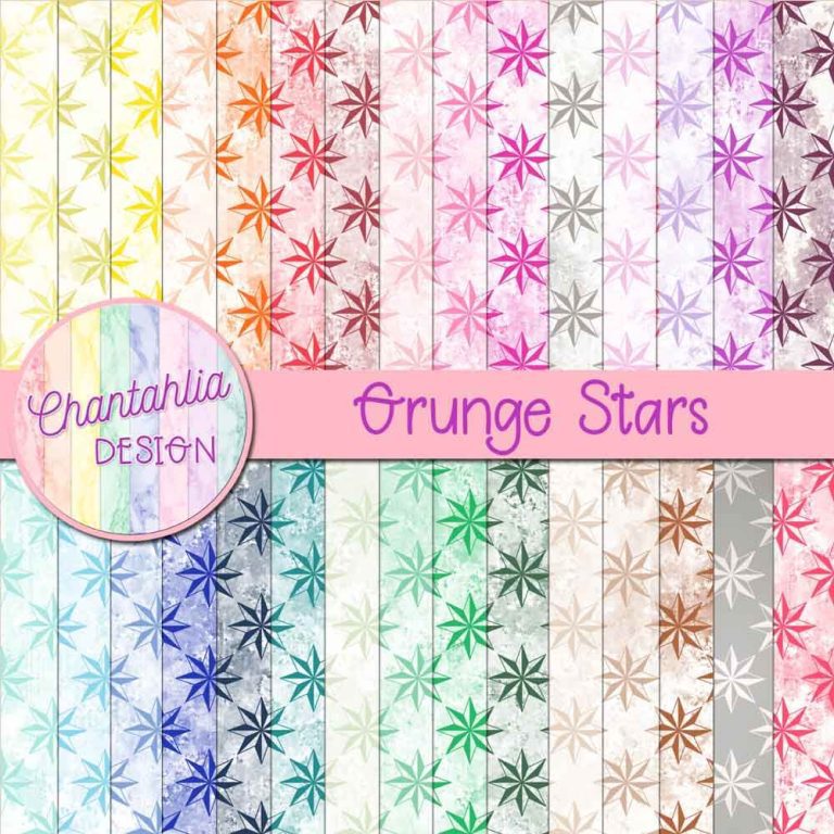 Free Digital Papers Featuring a Grunge Stars Design