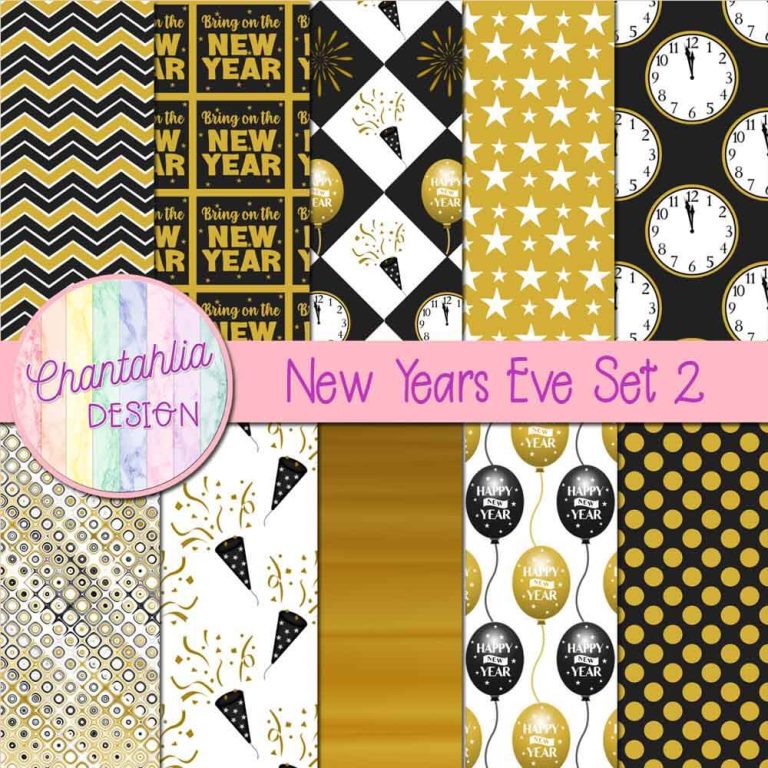 Free New Year's Eve Digital Papers for Digital Scrapbooking