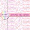 Free Lavender and Dusty Pink Digital Papers with Heart Designs