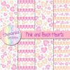 Free Pink and Peach Digital Papers with Heart Designs
