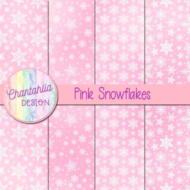 Free Digital Papers featuring Pink Snowflakes Designs