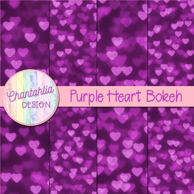 Free Digital Papers featuring Purple Heart Bokeh Designs