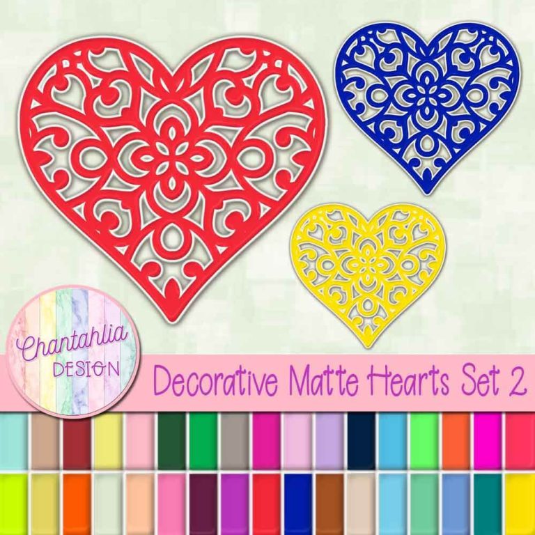 Free Decorative Hearts Design Elements in a Matte Style