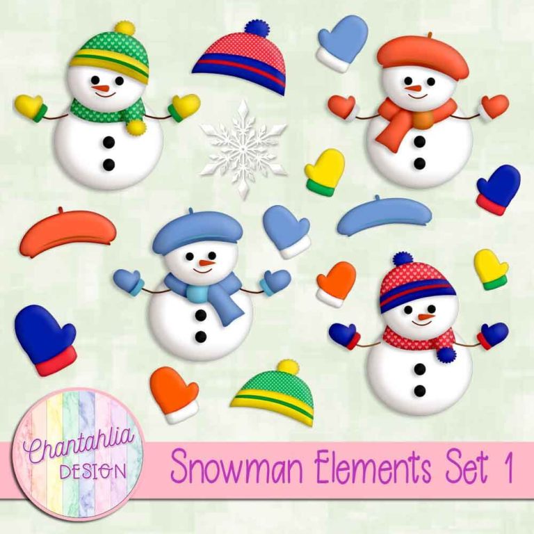Free Snowman Design Elements for Digital Scrapbooking