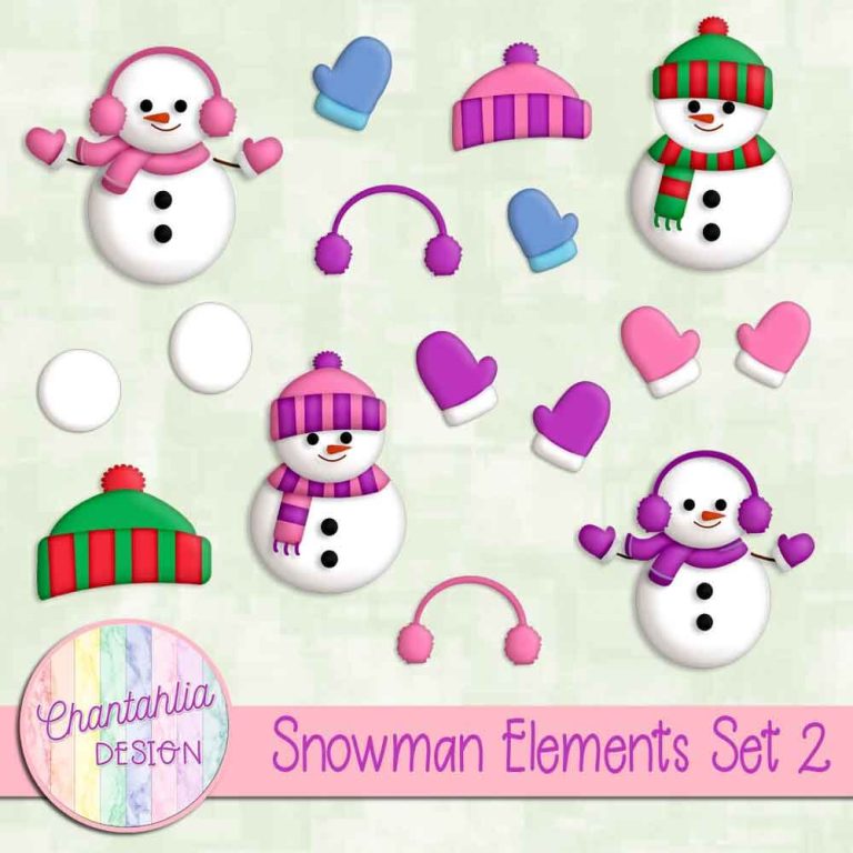 Free Snowman Design Elements for Digital Scrapbooking